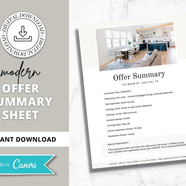 Multiple Offer Sheet - Etsy