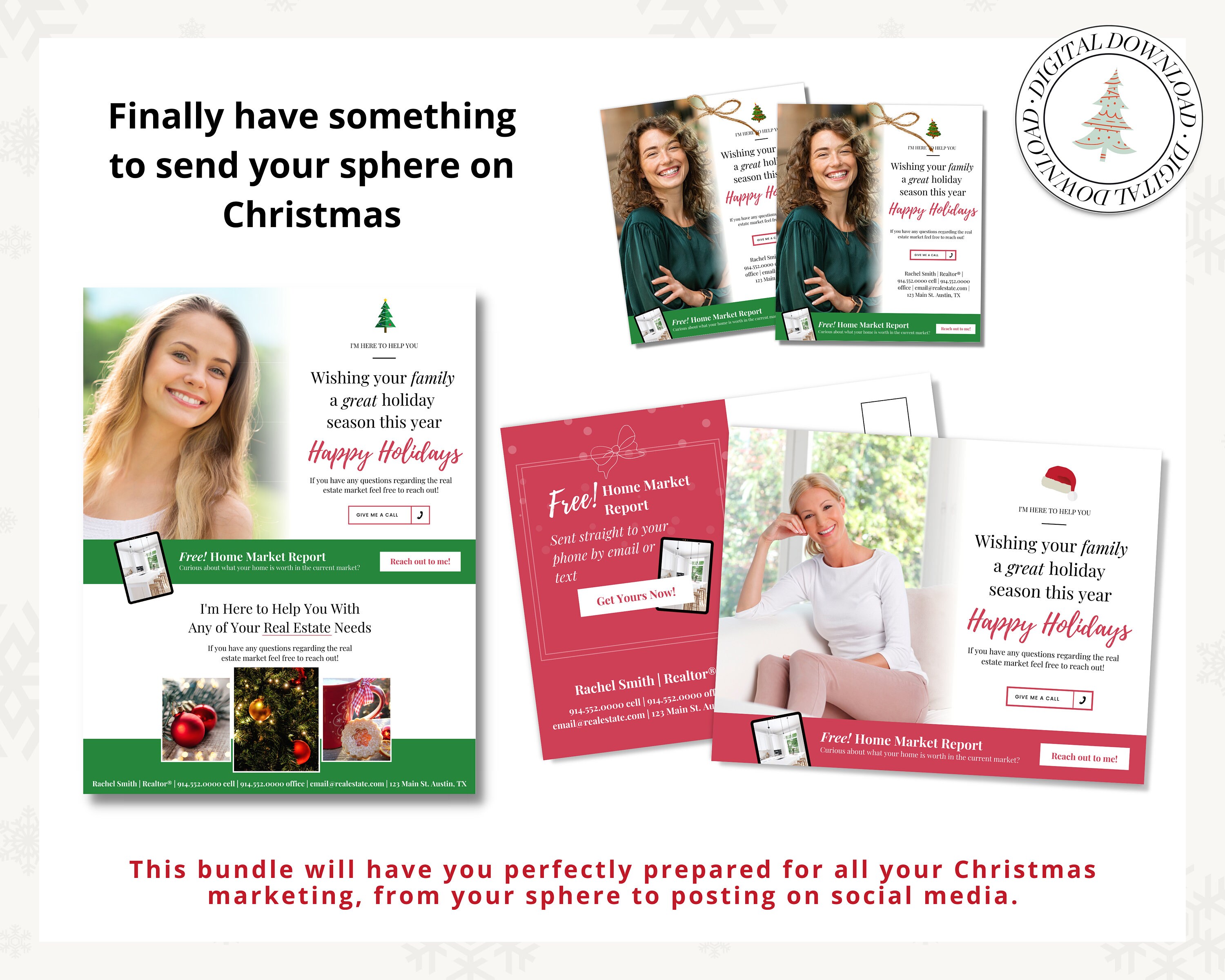 Christmas Real Estate Bundle | Real Estate Marketing Canva Templates ...