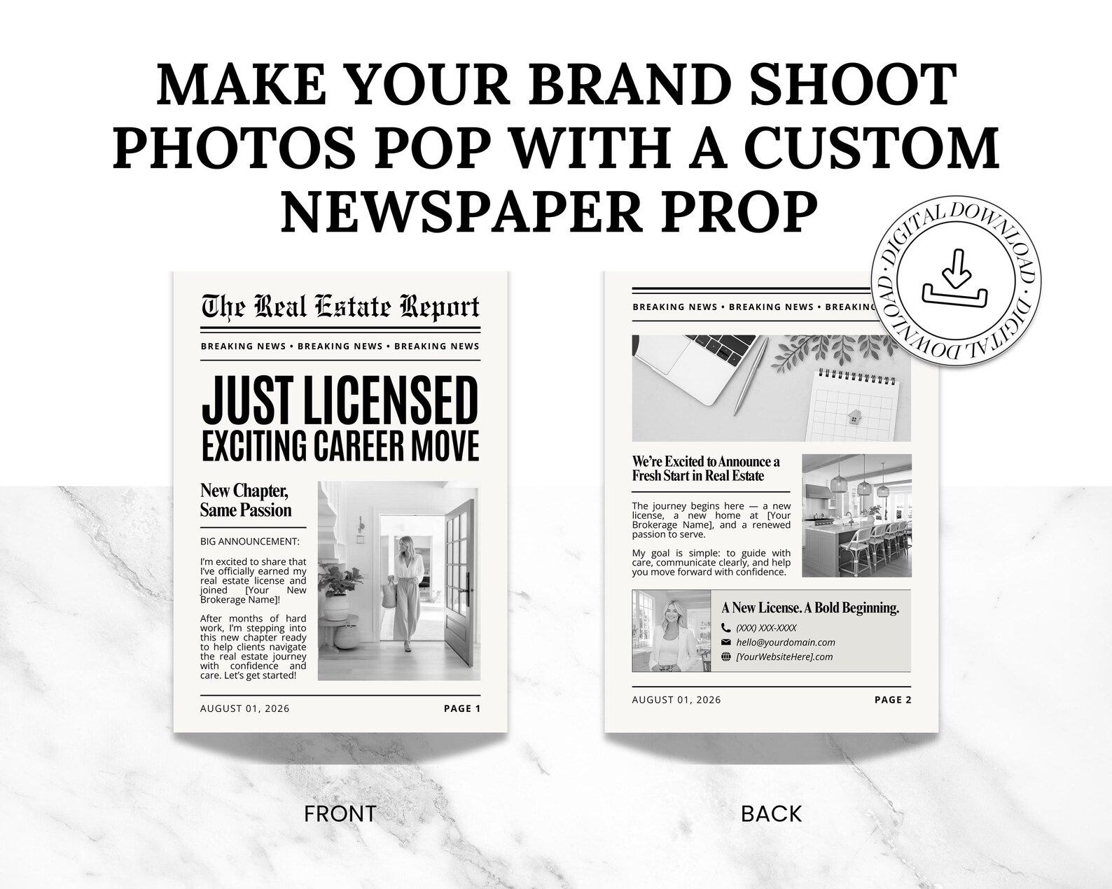 Real Estate Newspaper Prop Template, Large Newspaper Announcement ...