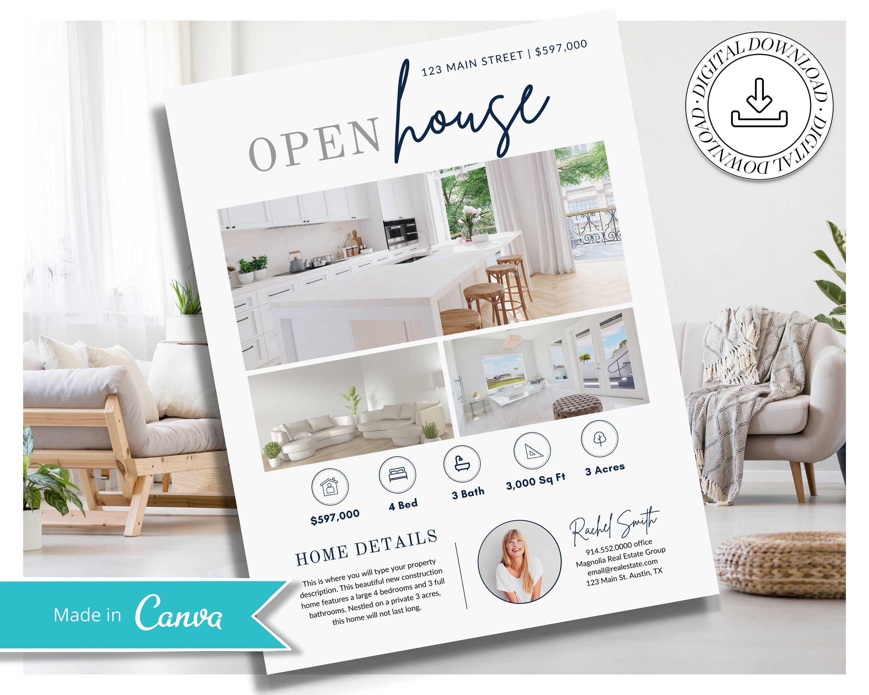 Design Open House Flyers Open House Real Estate Advertisement Flyer