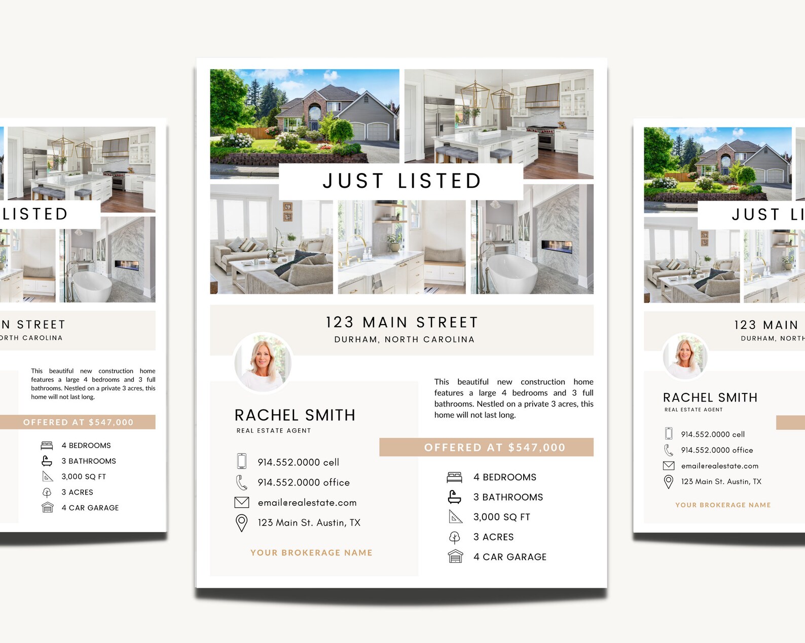 Real Estate Listing Flyer | Open House | Just Listed Flyer | Real ...