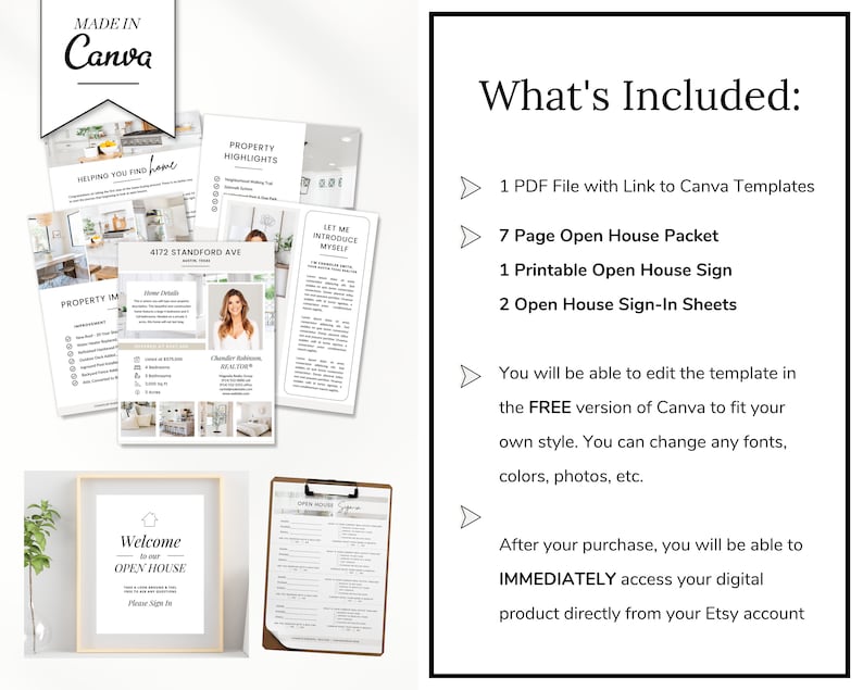 Open House Packet Listing Flyer Open House Sign in Sheet - Etsy