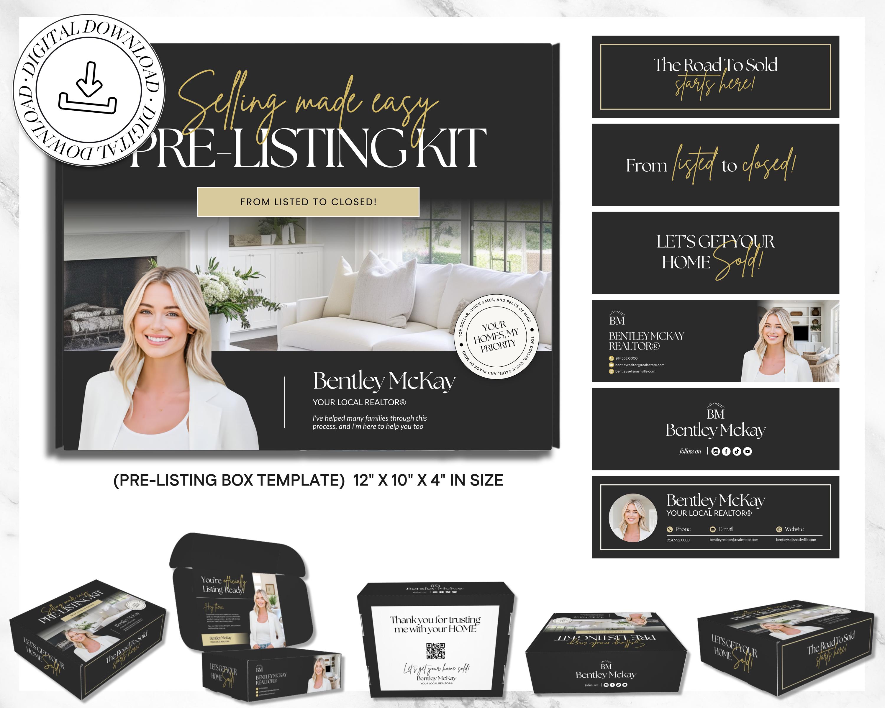 Pre-listing Kit Box for Real Estate Agents, Pre-listing Box Cover ...