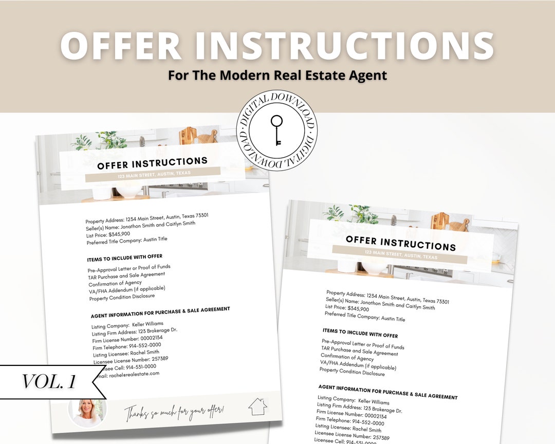 Real Estate Offer Instructions | Offer Details | Real Estate Marketing ...