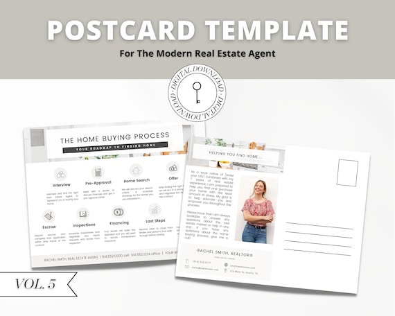 Real Estate Postcard Canva Template Real Estate Marketing | Etsy