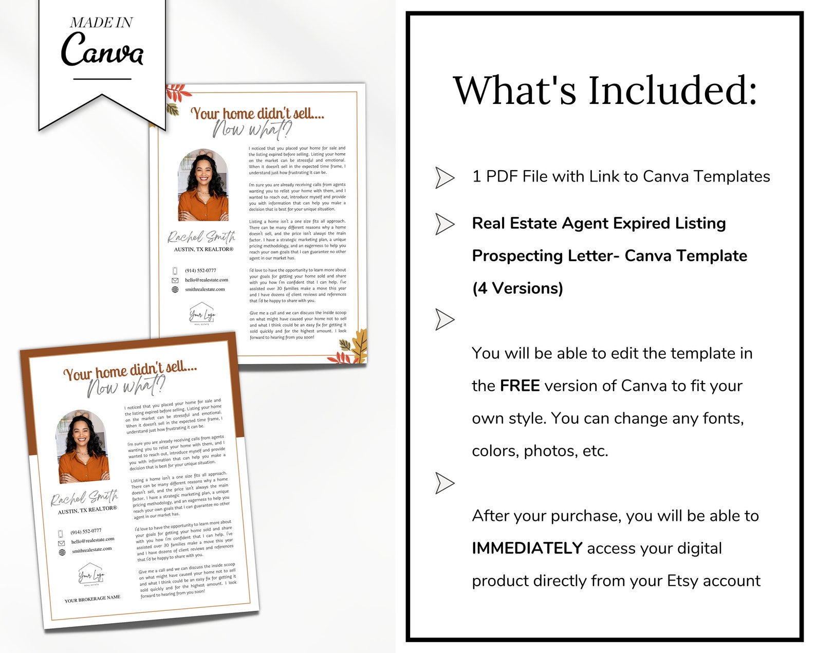 Fall Real Estate Expired Listing Flyer | Real Estate Marketing | Canva ...