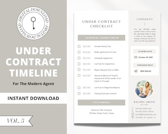 Under Contract Checklist Realtor Tool Real Estate Marketing - Etsy