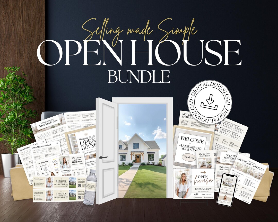 Open House Bundle | Real Estate Marketing Materials | Open House Sign ...