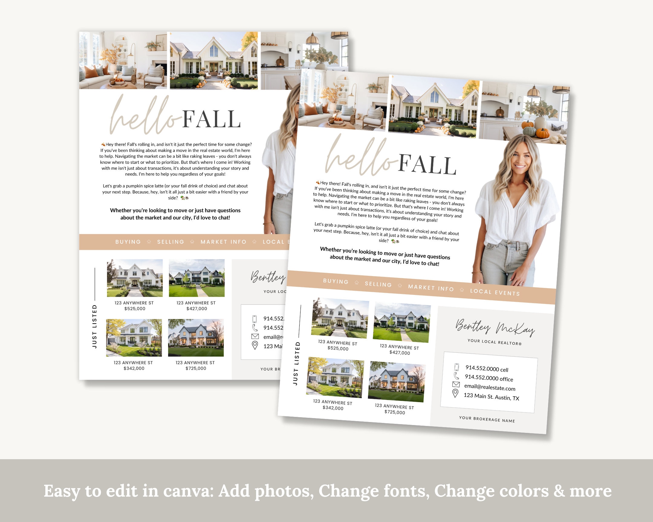 Fall Real Estate Flyer | Real Estate Marketing | Canva Template | Real ...