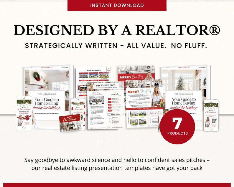 Christmas Real Estate Bundle | Real Estate Marketing Canva Templates ...
