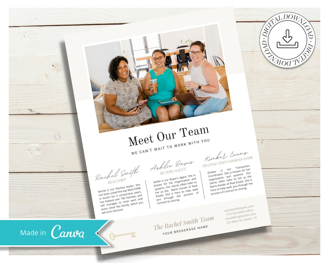 Meet the Team Marketing Flyer | Neighborhood Farming | Canva | Just ...