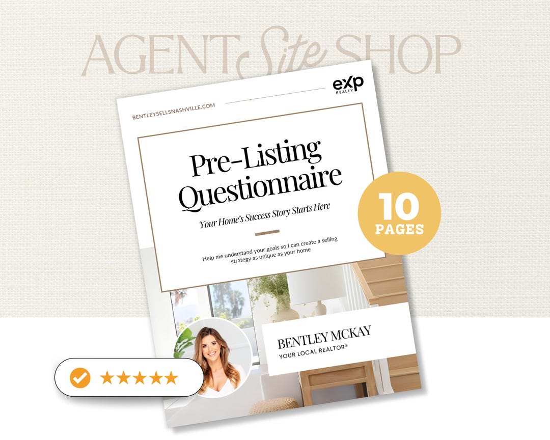 Pre-listing Appointment Questionnaire | Listing Presentation Prep ...
