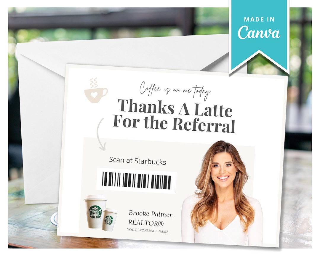 Referral Postcard | Thanks A Latte for the Referral | Real Estate ...