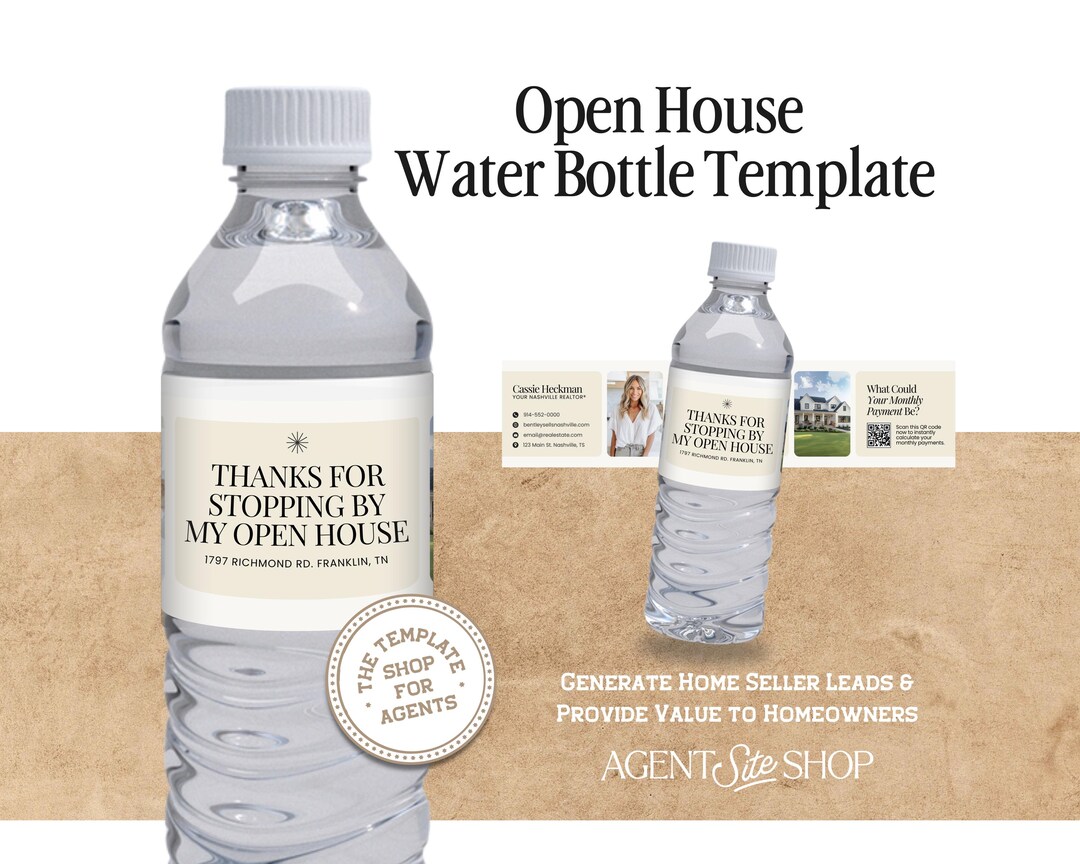 Open House Water Bottle Template | Open House | Open House Material ...