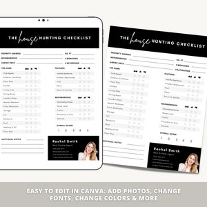 House Hunting Checklist | Real Estate Agent Marketing Flyer | Editable ...
