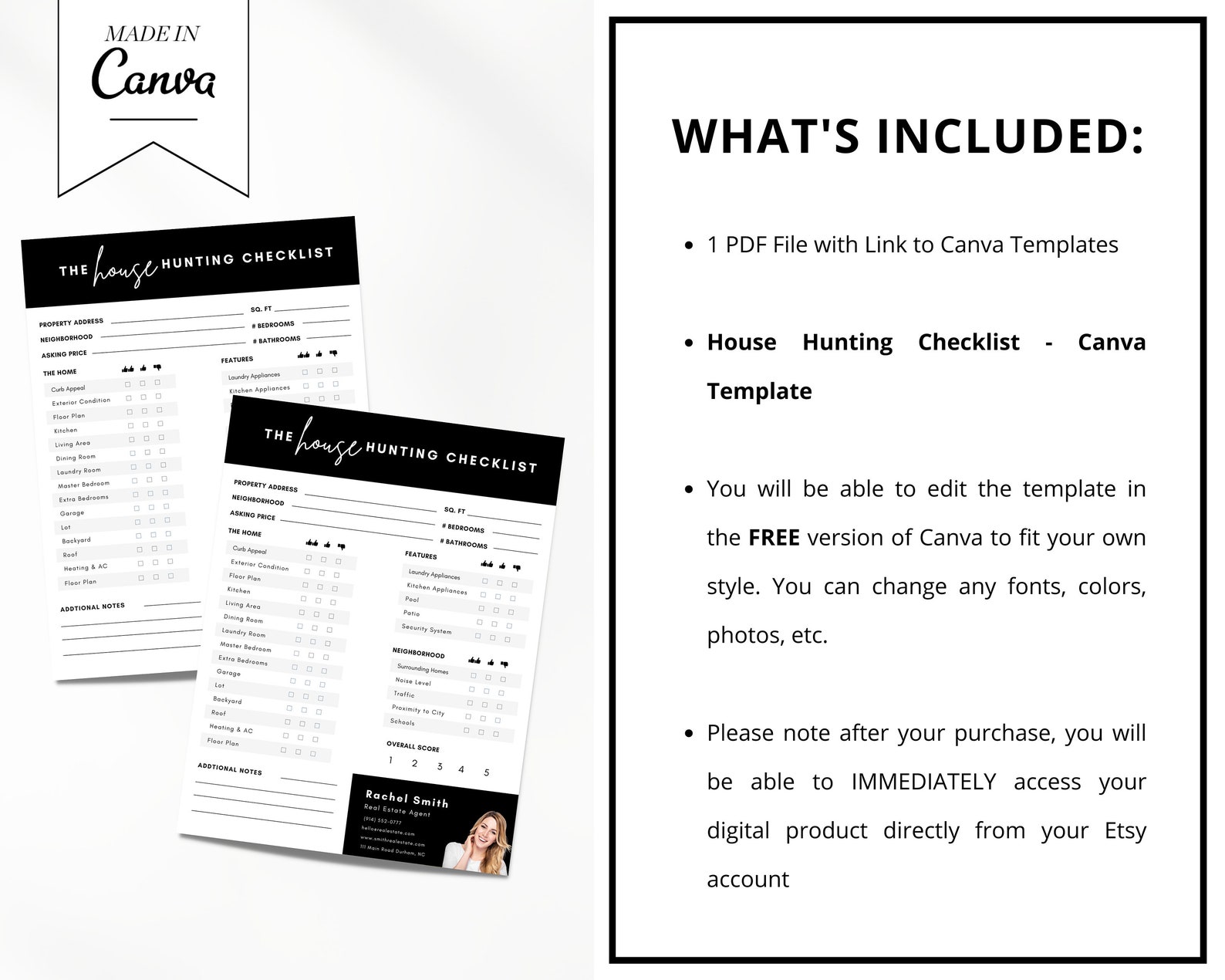 House Hunting Checklist | Real Estate Agent Marketing Flyer | Editable ...