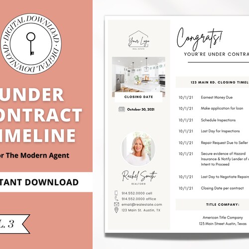 Under Contract Checklist for Real Estate Real Estate - Etsy