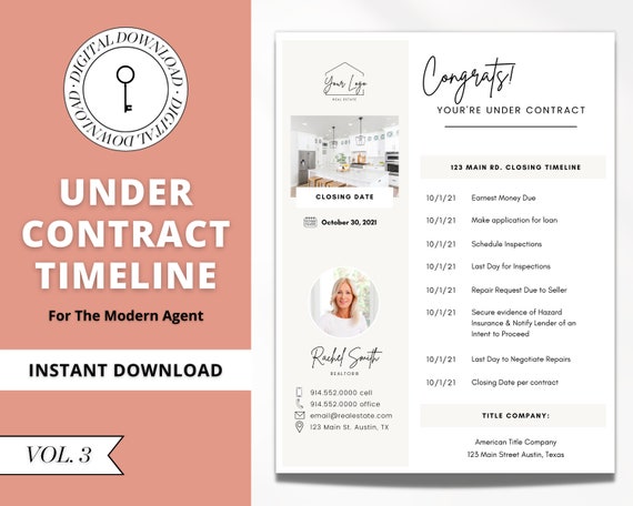 Under Contract Checklist for Real Estate Real Estate - Etsy