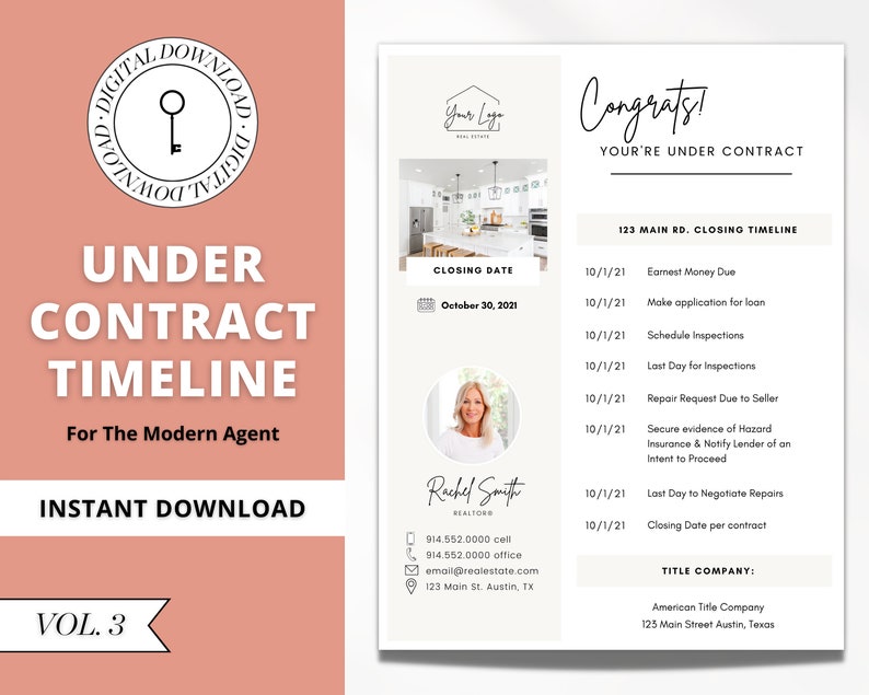 Under Contract Checklist for Real Estate Real Estate - Etsy