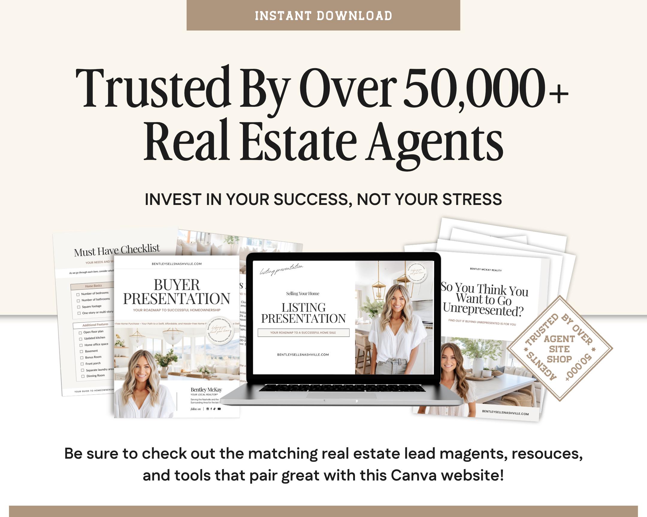 2026 Real Estate Canva Website Template | Real Estate Agent Website ...