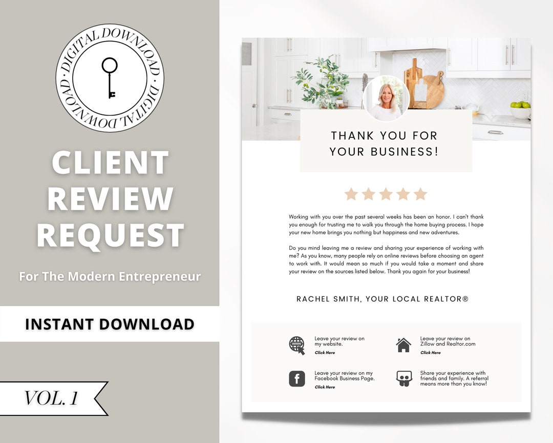 Client Review Request Flyer | Real Estate Agent Marketing Flyer ...