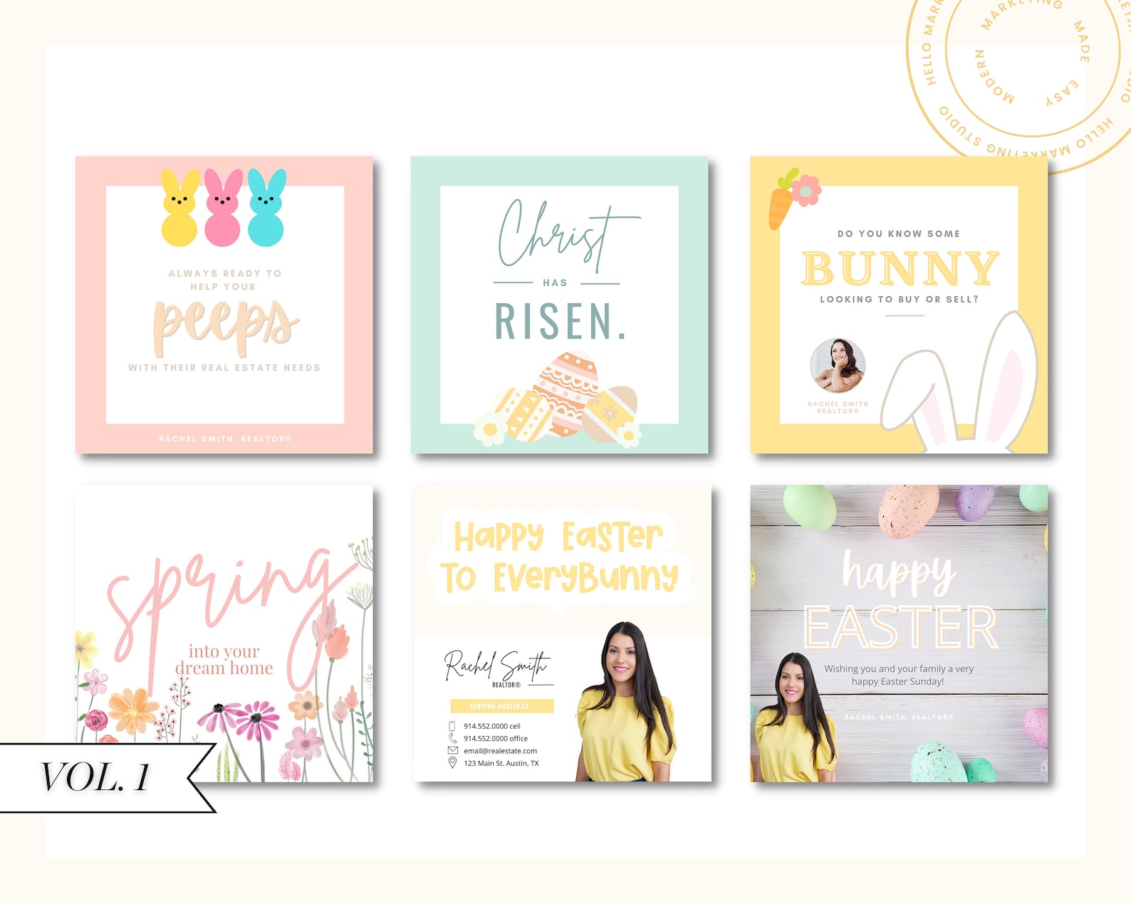 Easter Real Estate Instagram Posts Real Estate Agent - Etsy