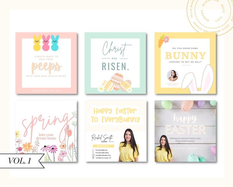Easter Real Estate Instagram Posts Real Estate Agent - Etsy