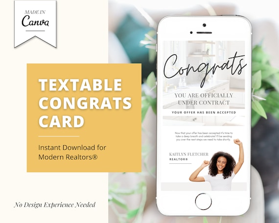 Digital Under Contract Congratulations Card Real Estate - Etsy