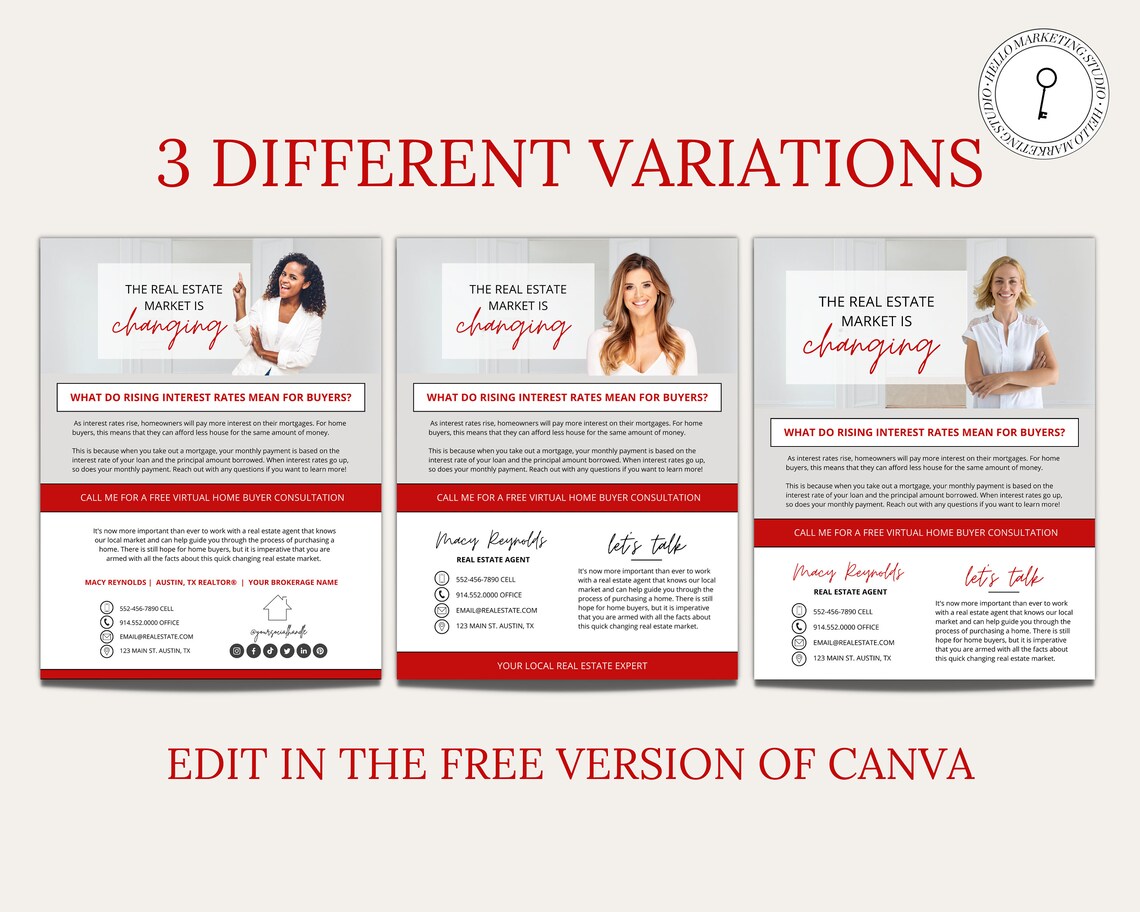 Real Estate Interest Rates Flyer | Real Estate Marketing | Canva ...