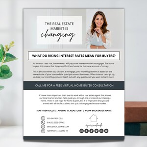 Real Estate Interest Rates Flyer | Real Estate Marketing | Canva ...