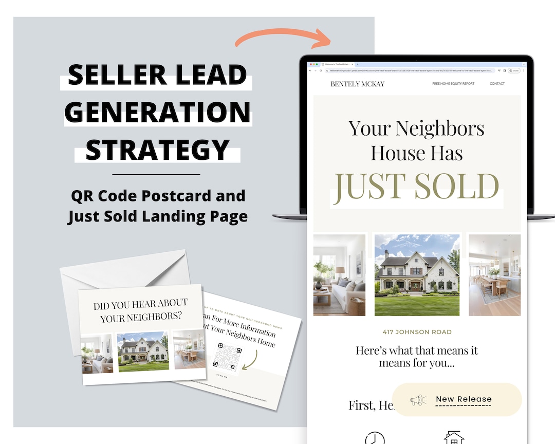 QR Code Postcard & Just Sold Landing Page | Home Seller Lead Generation ...