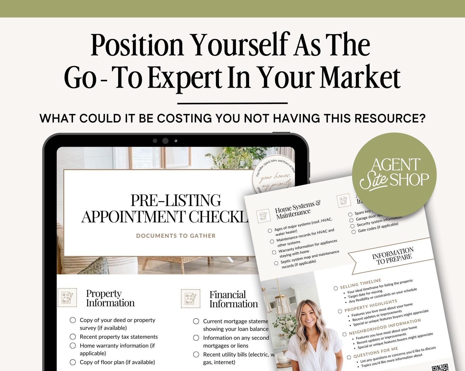 Pre-listing Appointment Checklist | Listing Presentation Prep | Canva ...