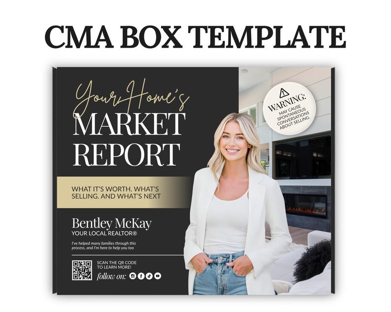 CMA Box for Real Estate Agent, Pre-listing Presentation, CMA Box Cover ...