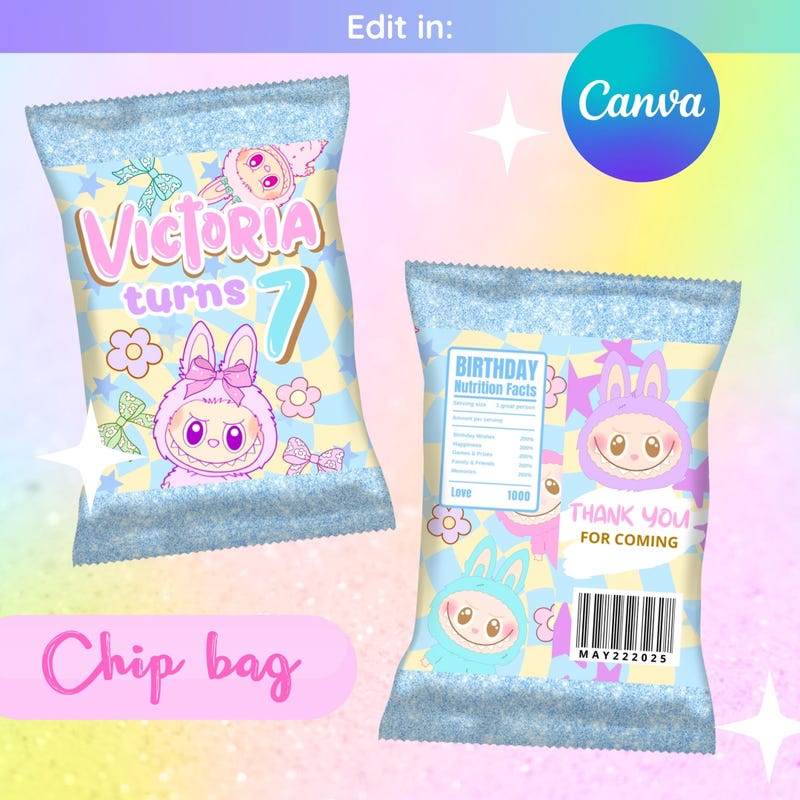 Labubu Party Box Template - Etsy