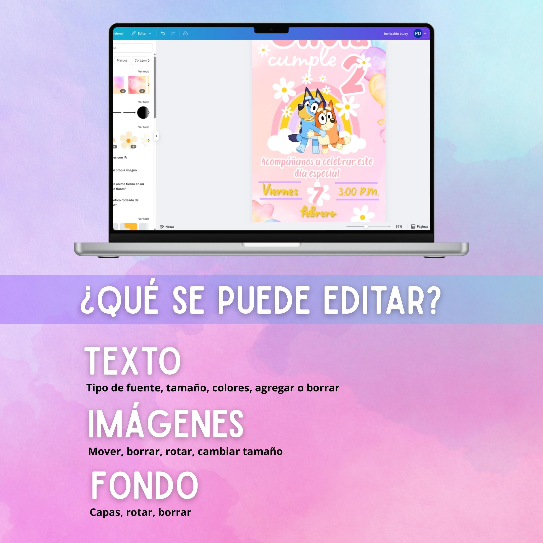 Bluey Editable Invitation / Bluey Editable Invitation Canva Template ...