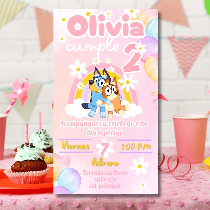 Invitación Bluey Editable / Bluey Editable Invitation Canva Template ...