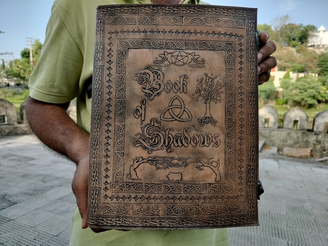 Handmade Leather Book of Shadows: Extra Large Personalized Grimoire ...