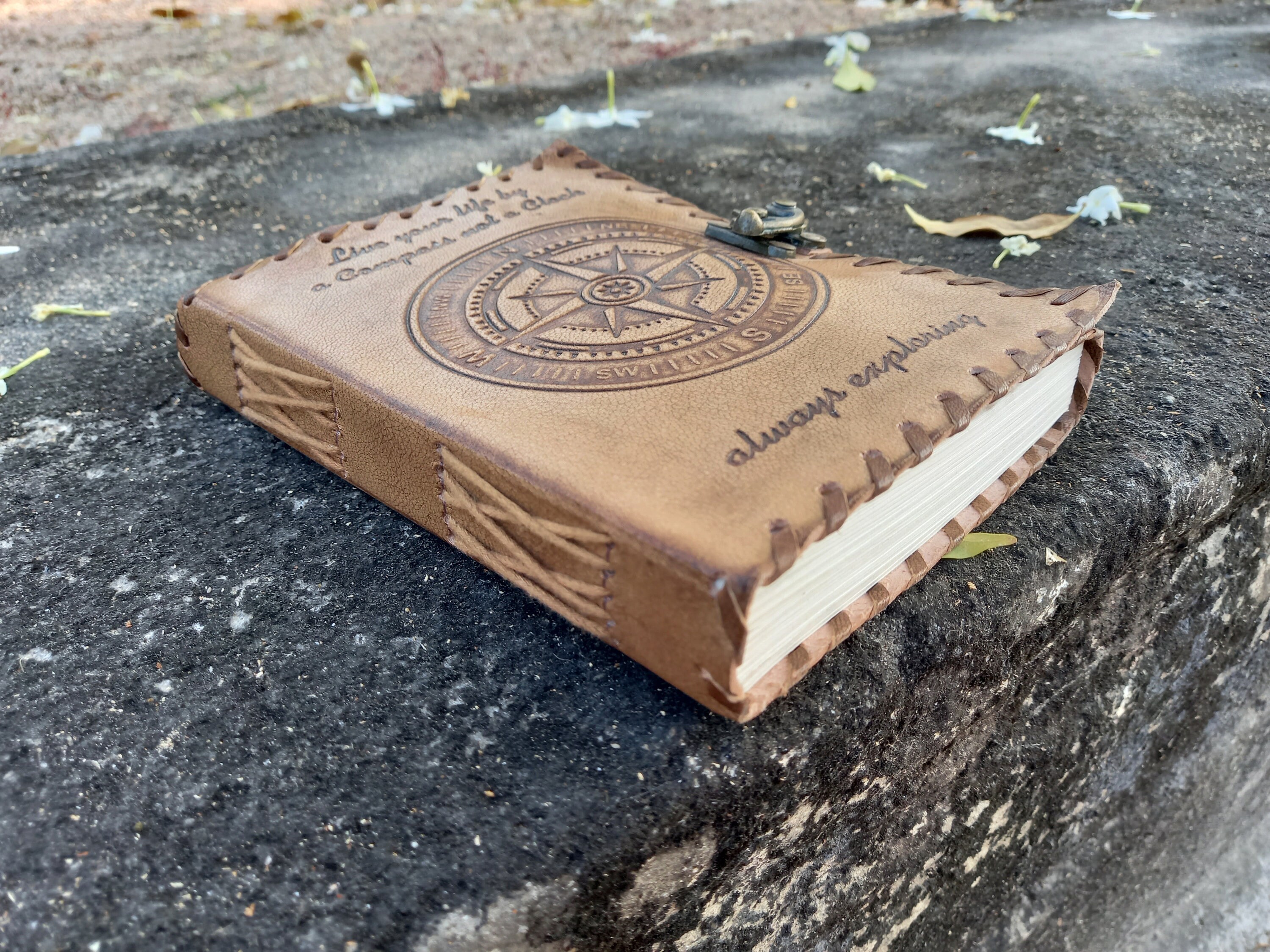 Leather Journal Compass Celtic Embossed Journal Notebook - Etsy