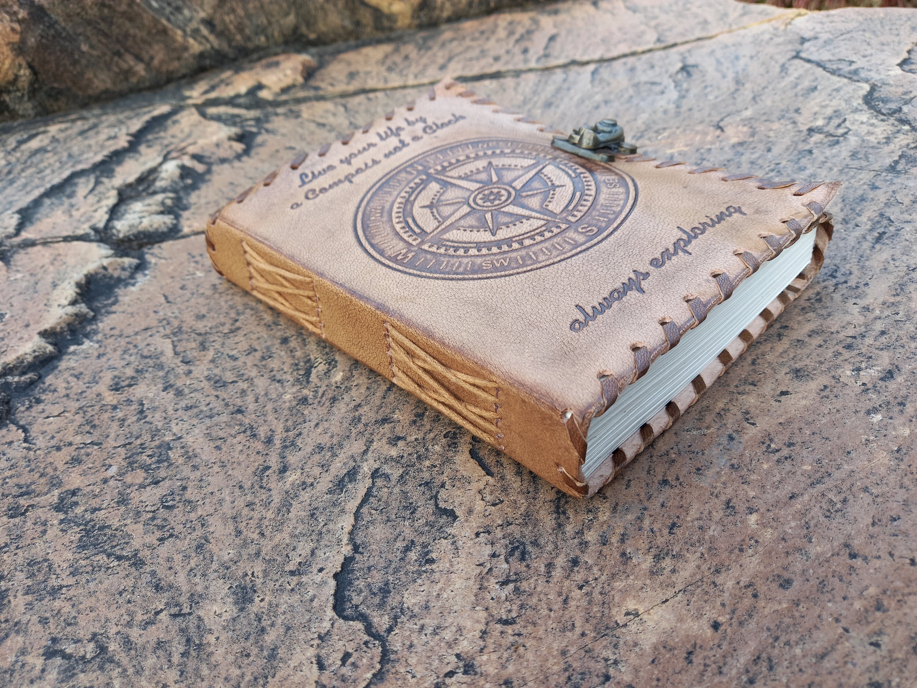 Leather Journal Compass Celtic Embossed Journal Notebook - Etsy