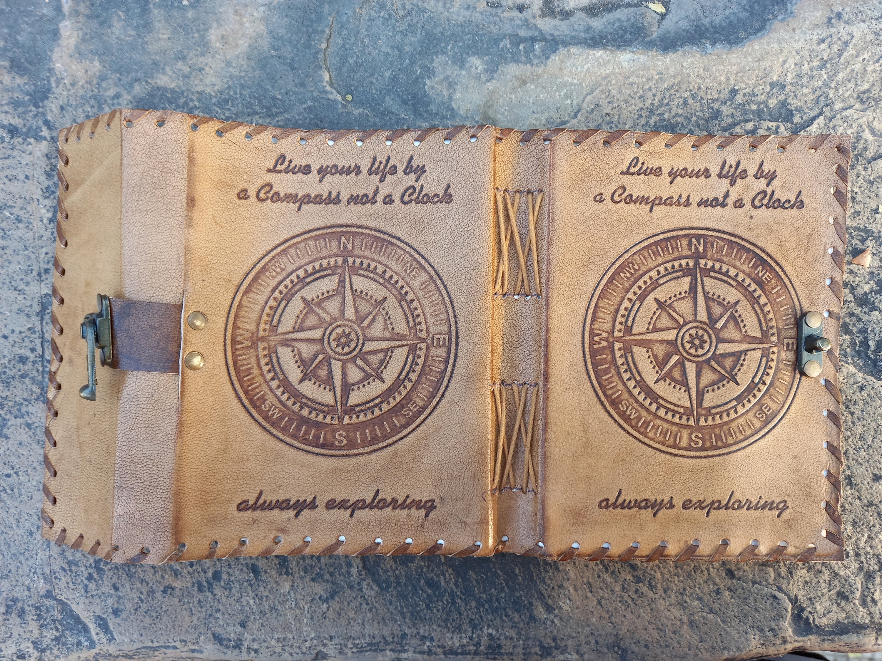 Leather Journal Compass Celtic Embossed Journal Notebook - Etsy