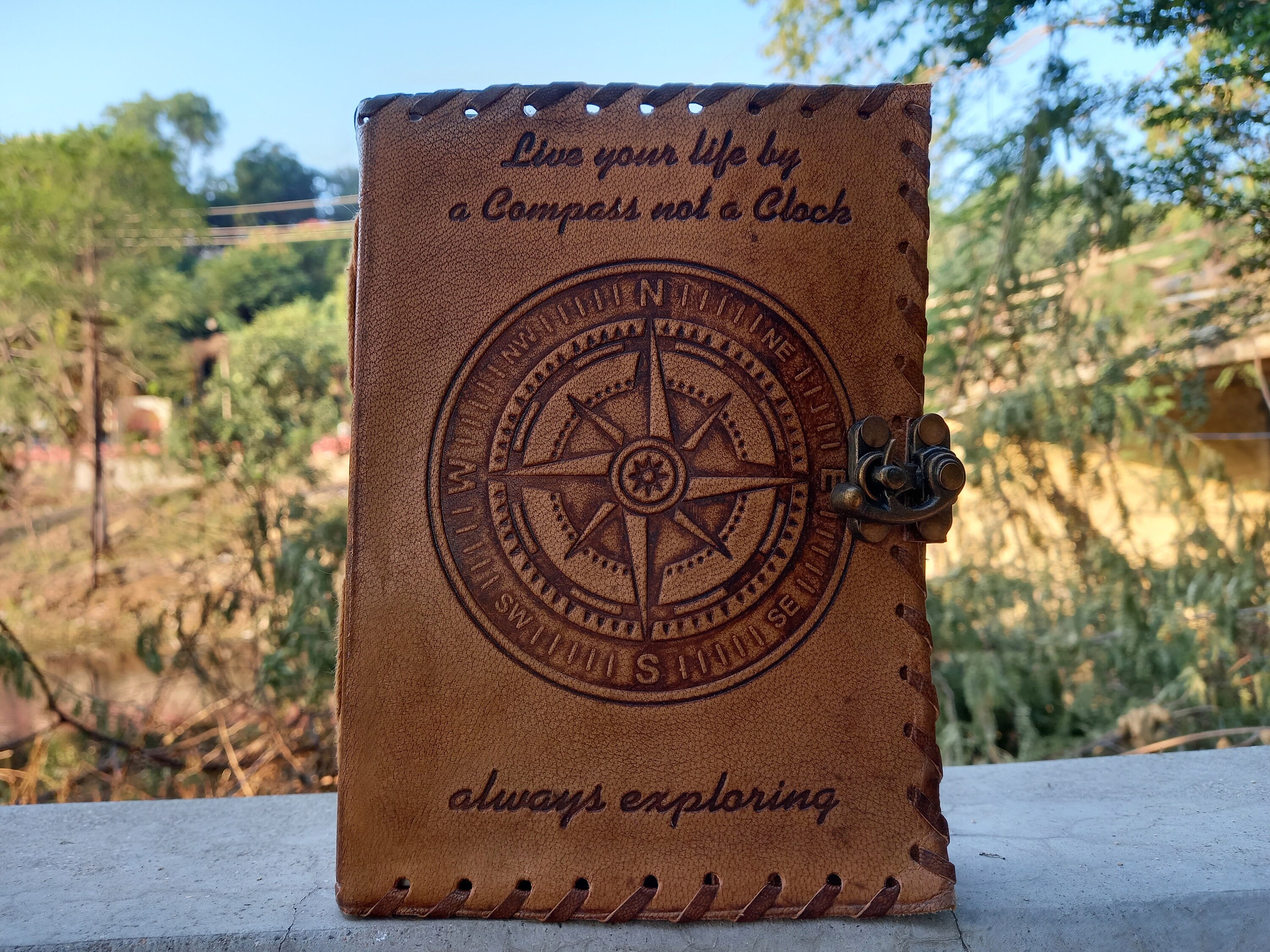 Leather Journal Compass Celtic Embossed Journal Notebook - Etsy