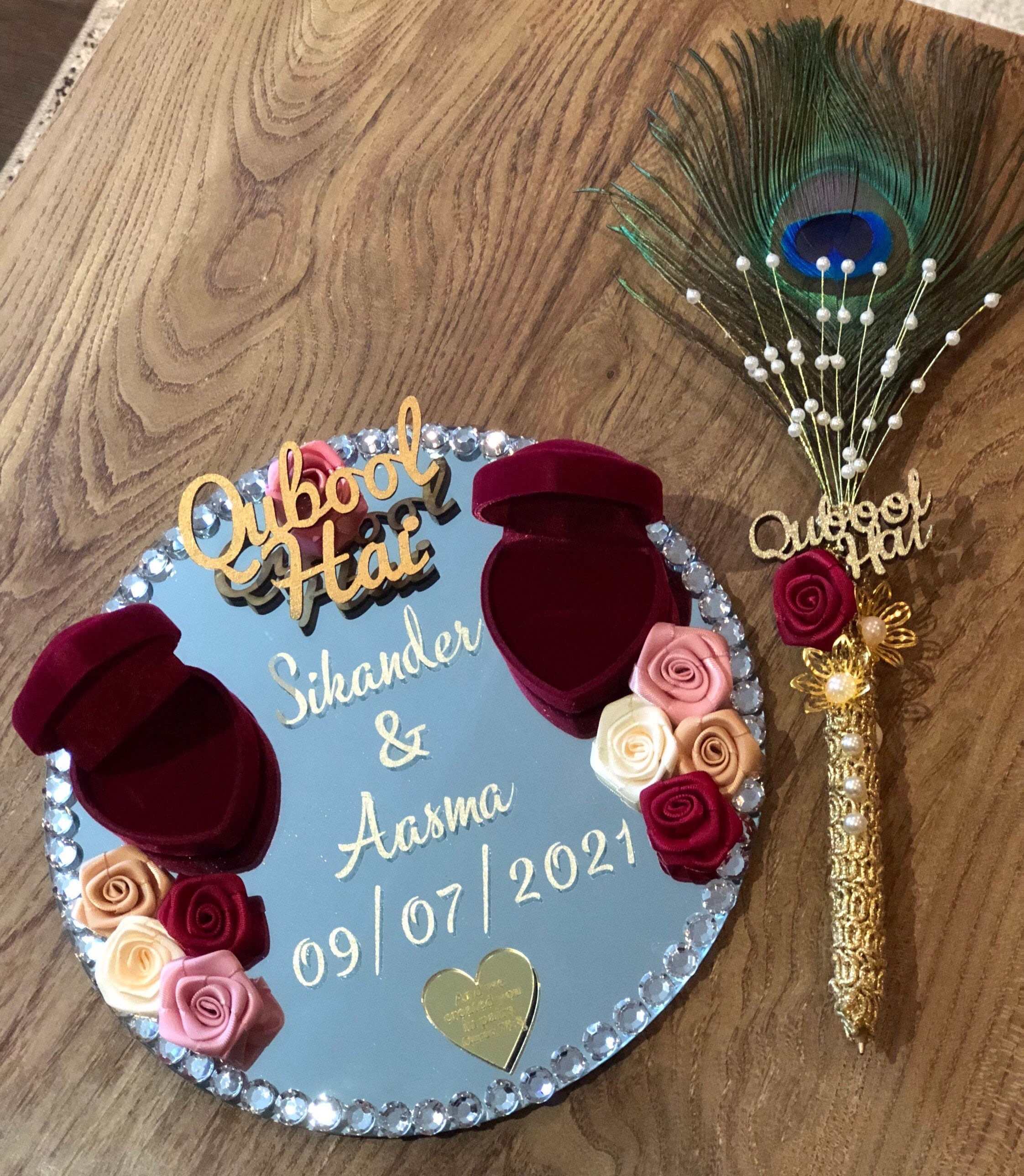 Nikkah Ring Tray. Ring Box . Nikkah Gifts. Wedding Ring - Etsy UK