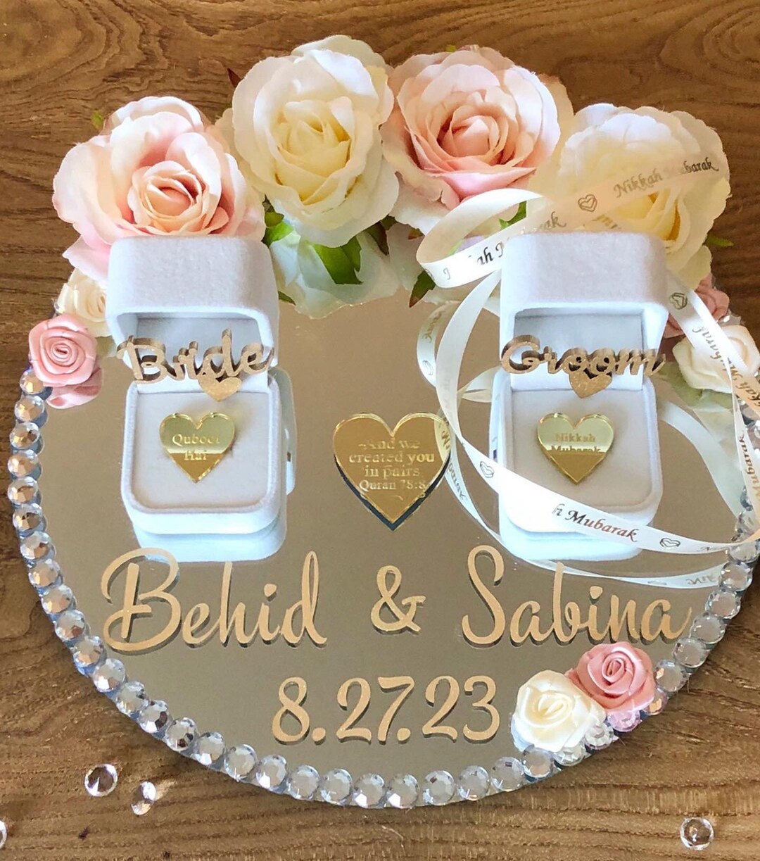 Wedding Ring Tray. Large Ring Tray. Wedding Ring Holder.nikkah - Etsy