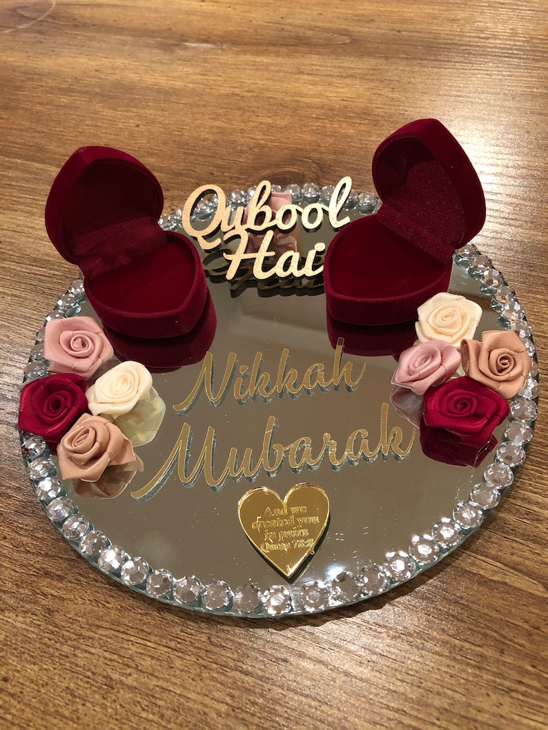 Nikkah Ring Tray. Ring Box . Nikkah Gifts. Wedding Ring | Etsy UK