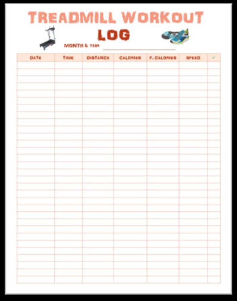 Printable Treadmill Log Printable Word Searches
