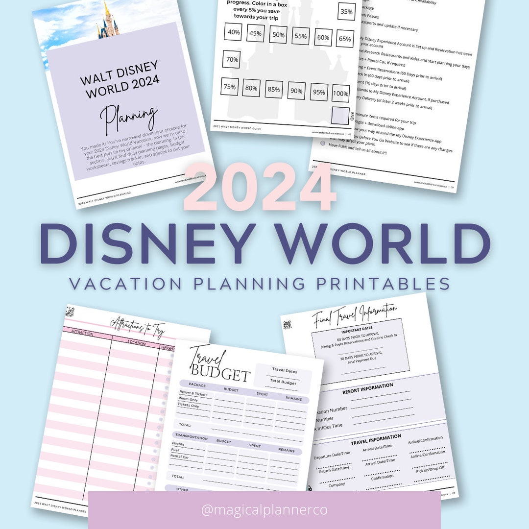 WDW Printable Planner | Theme Park Printable Planner | WDW Budget and ...