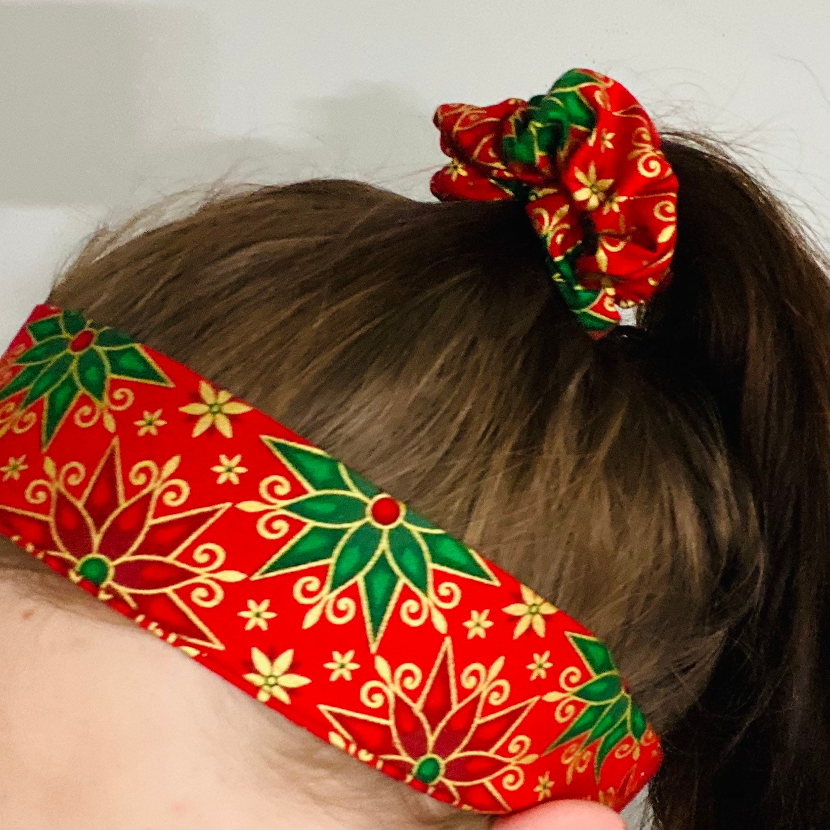 Handmade Christmas Scrunchies and Headbands - Etsy