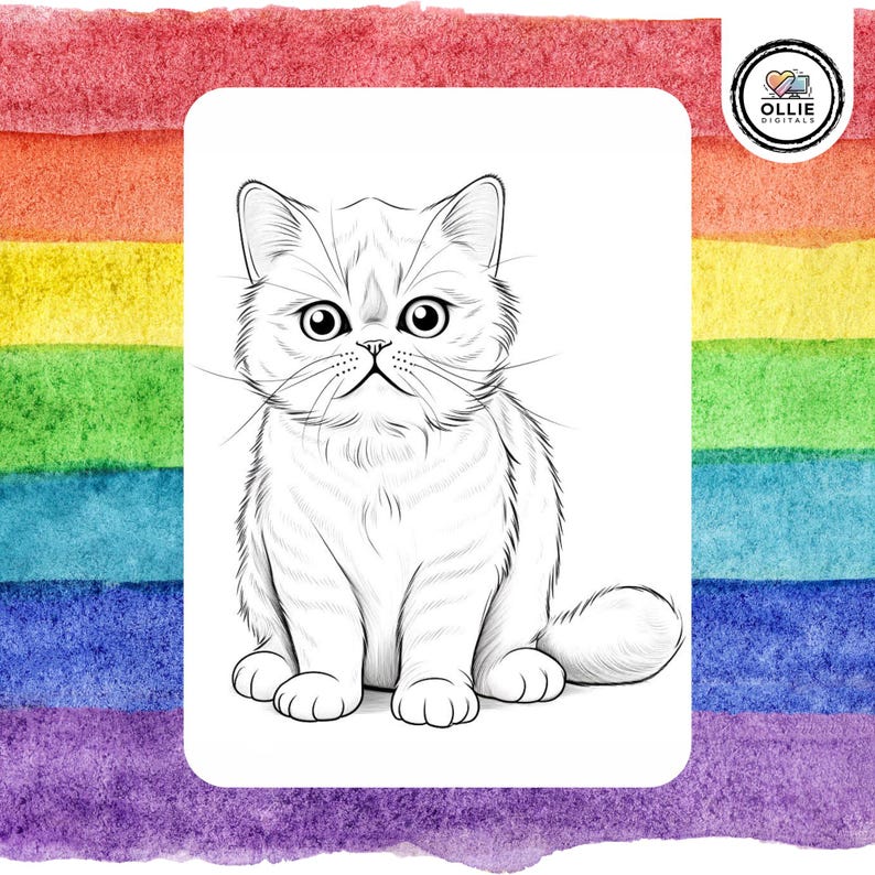 111 Cat Coloring Pages Digital Download | Fun Cat Coloring Sheet for ...