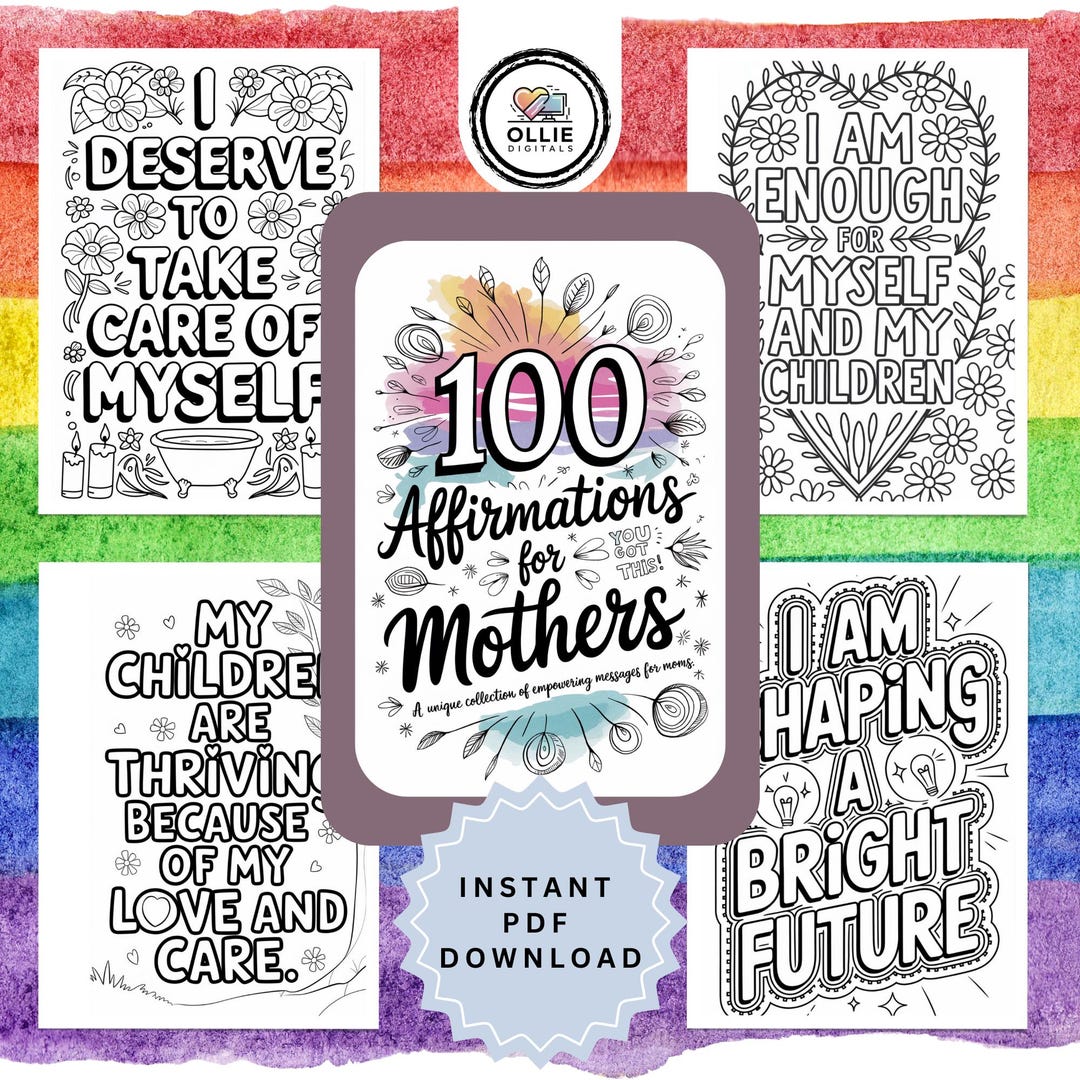 100 Self-love Affirmation Coloring Pages PDF – Inspirational Quote ...