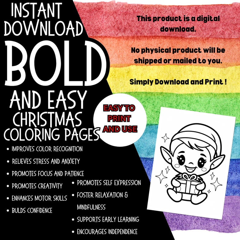 100 Christmas Coloring Pages for Kids | Bold and Easy Coloring ...